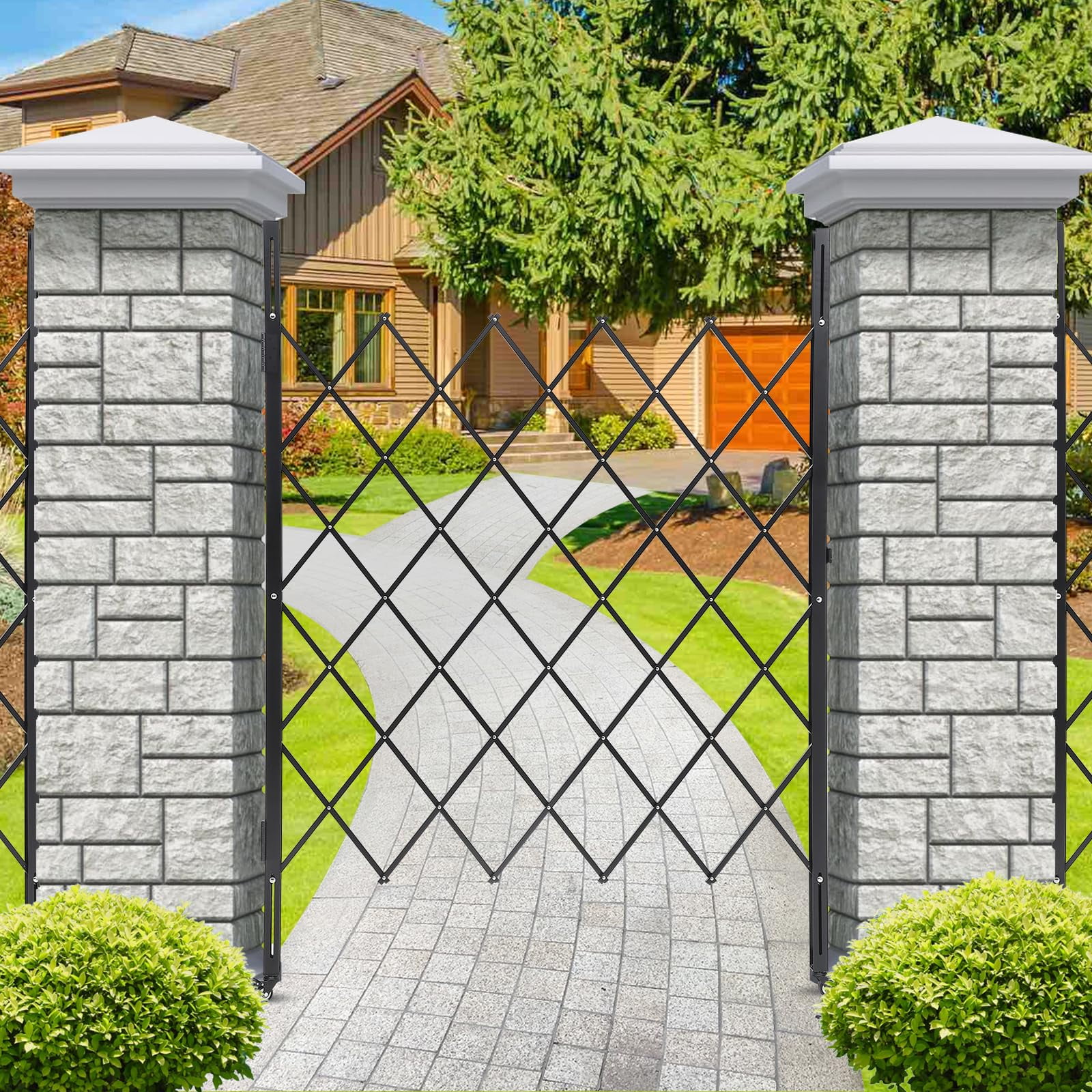 Folding Door Gate, Steel Accordion Security Gate, Flexible Expanding ...