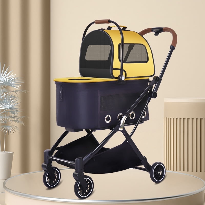 Folding Double Layer Pet Cart Separate Push Push Light Small and Medium ...