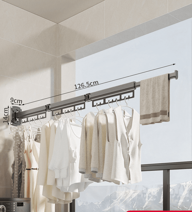 Folding Drying Rack No Punching Wall-mounted Household Multi-functional ...