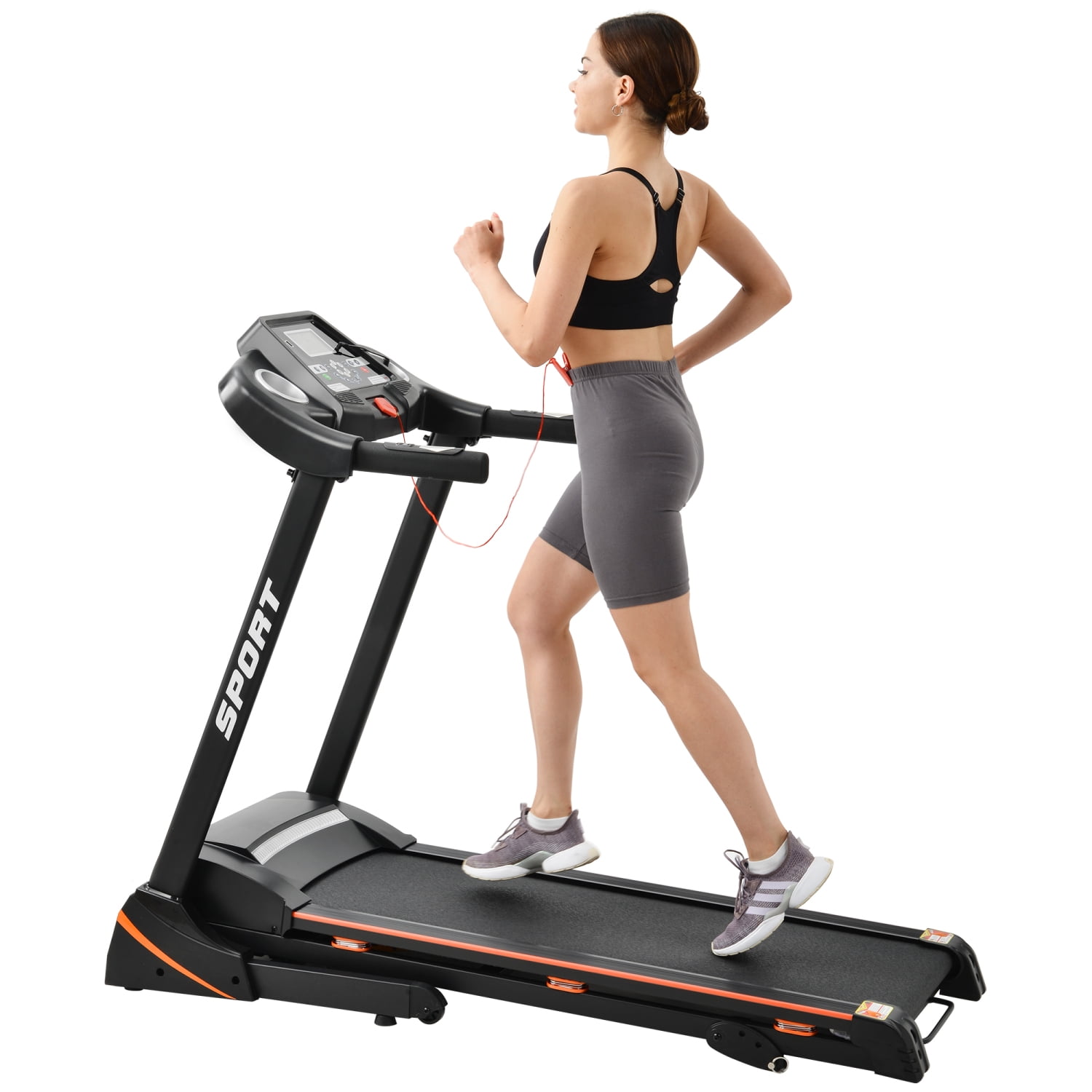 Folding Electric 3.5HP Treadmill With Incline Medium Running Machine ...