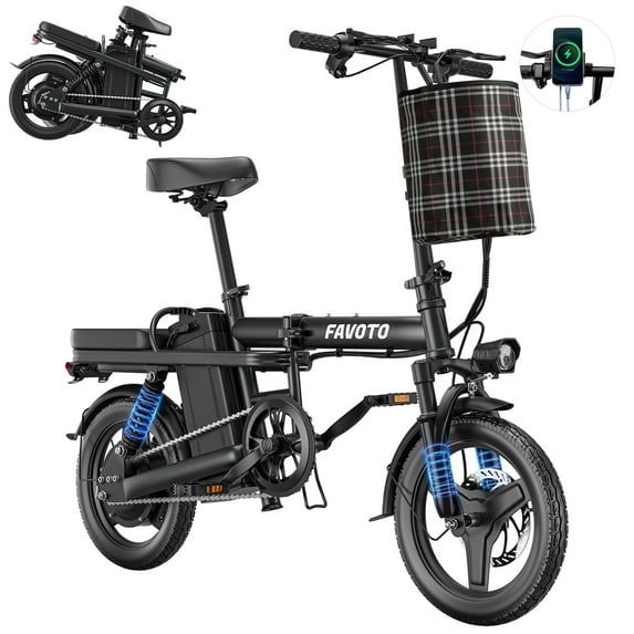 Folding Electric Bike for Adults Teens – 32KM/H, 10.4AH 48V, 30-60KM ...