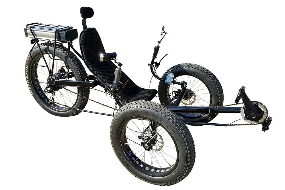 Folding Electric Recumbent Trike | Fat Tire | 750W Motor | Comfortable ...