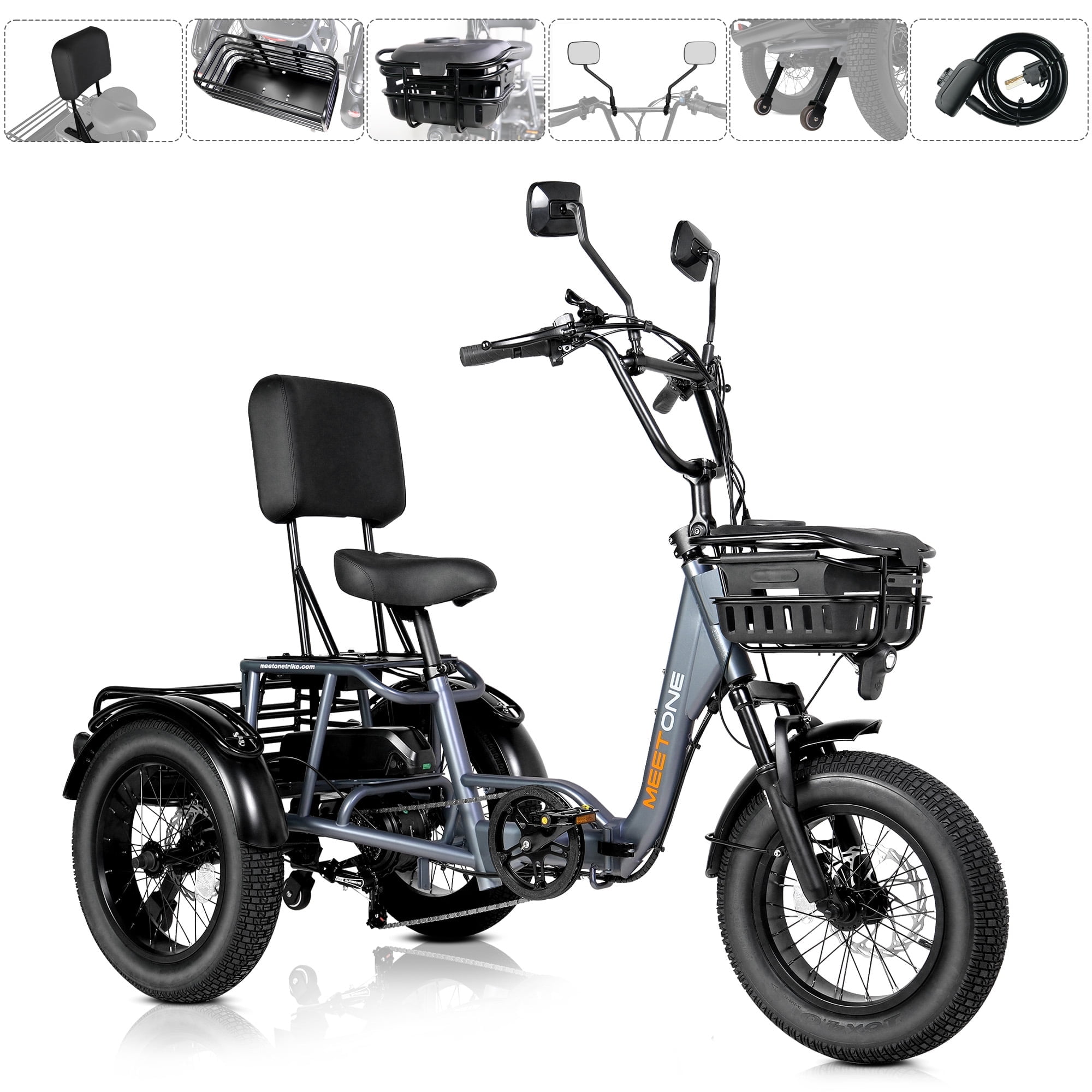 Fucare Gemini X E-Bike for Adults, 20x4.0 Fat Tire, 48V 30Ah Battery ...