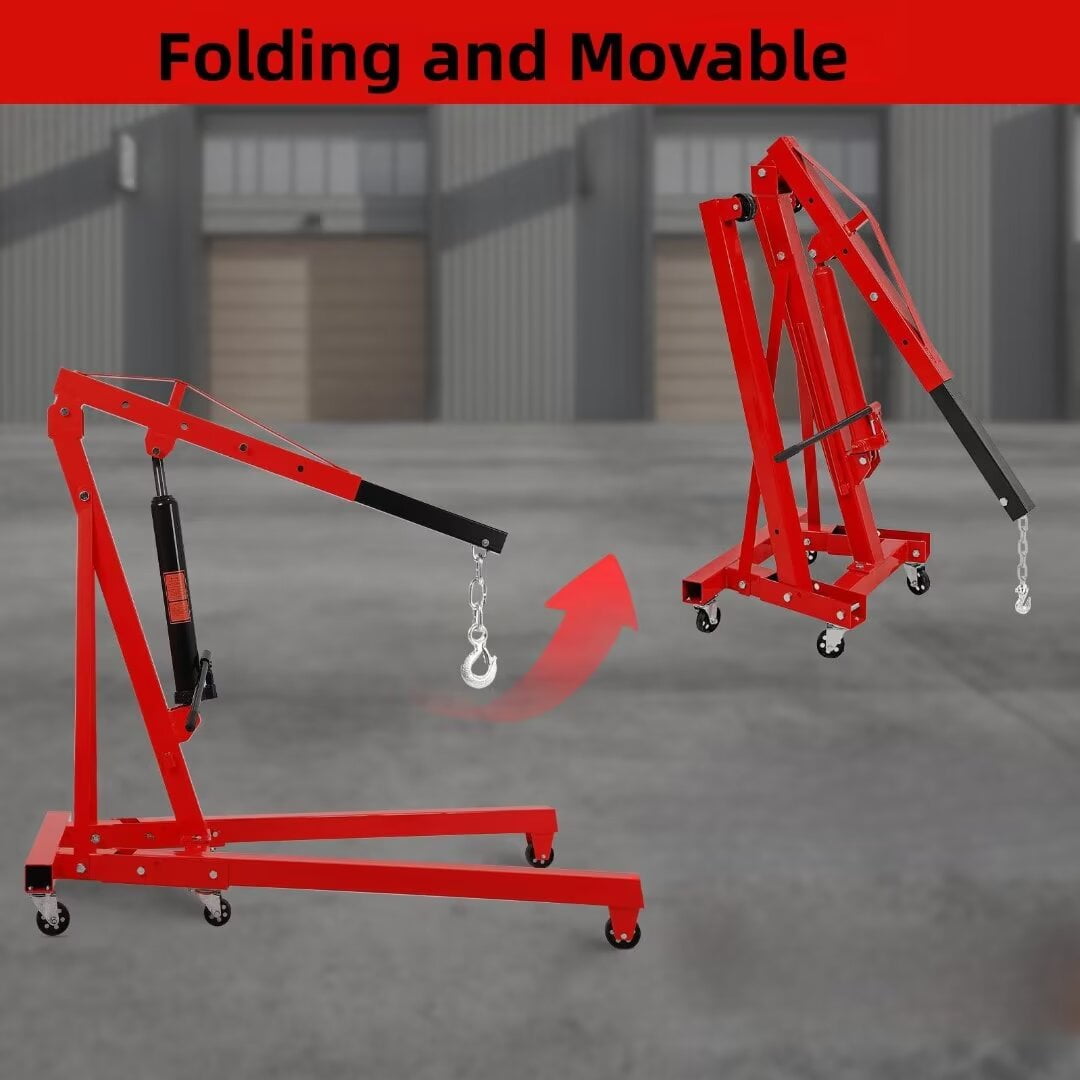 Folding Engine Hoist, 2 Ton 4400 Lbs Engine Crane Heavy Duty Engine ...