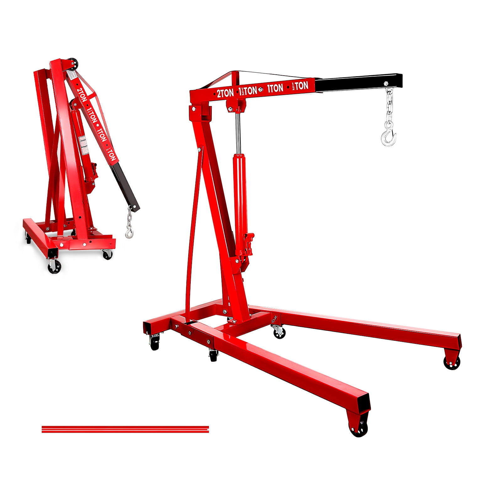 Folding Engine Hoist with Lever, 2 Ton/4400 LBS, Heavy Duty Cherry ...