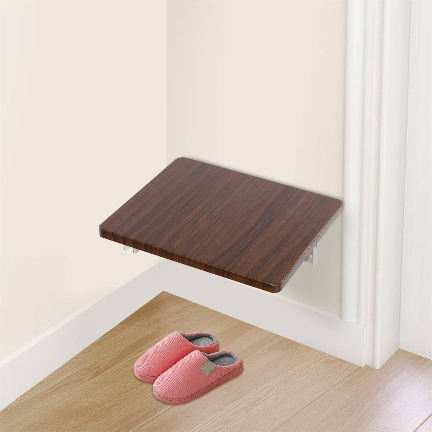 Folding Entryway Stool, 14.4" Folding Wall Mounted Shoe Changing Stool ...