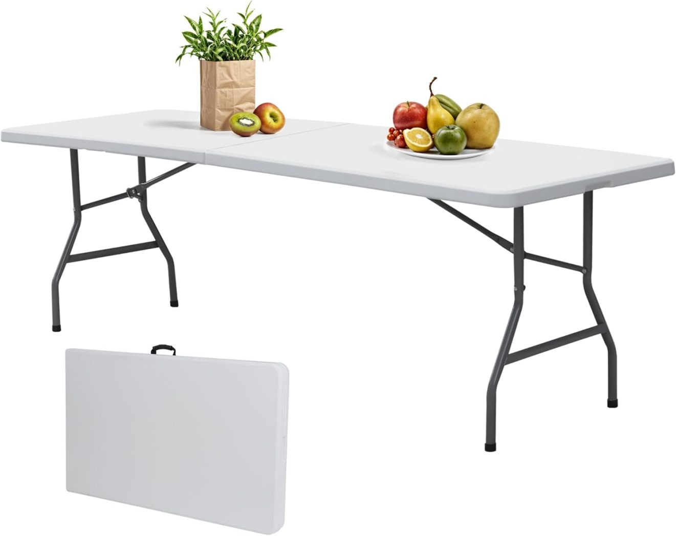 Folding Event Table, Heavy Duty Picnic Table Indoor Outdoor Camping ...