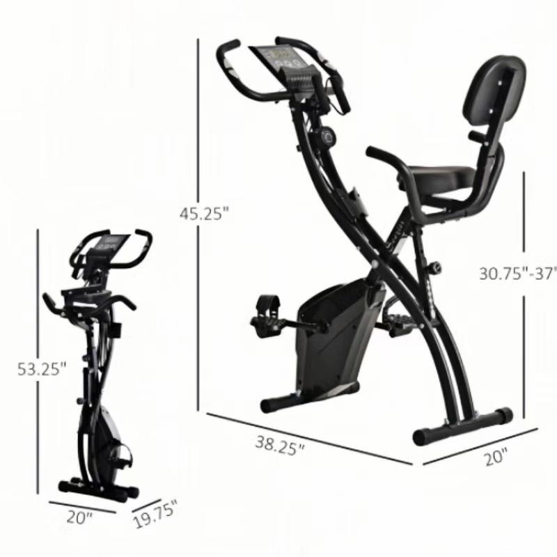 Folding Exercise Bike, 3-in-1 Recumbent Exercise Bike, Upright Workout ...
