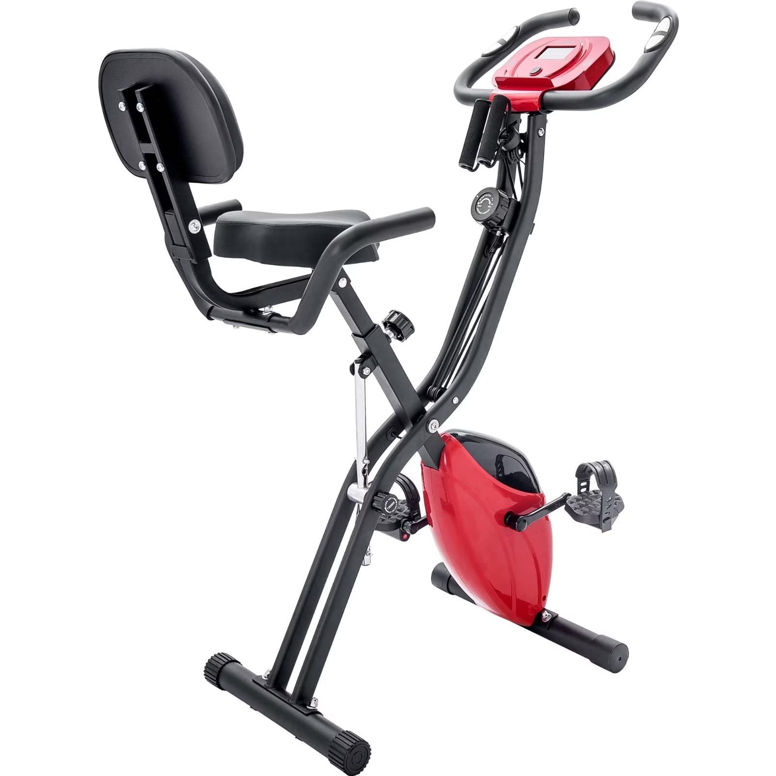 Folding Exercise Bike, Fitness Upright and Recumbent X-Bike with 10 ...