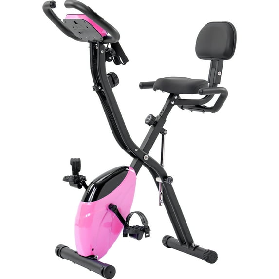 Folding Exercise Bike, Fitness Upright and Recumbent X-Bike with 16 ...