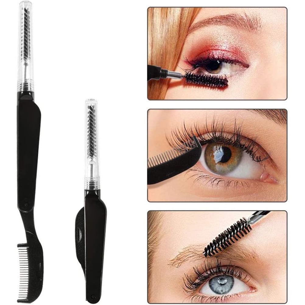 Folding Eyelash and Eyebrow Comb - Plastic Teeth for Lash Separation ...