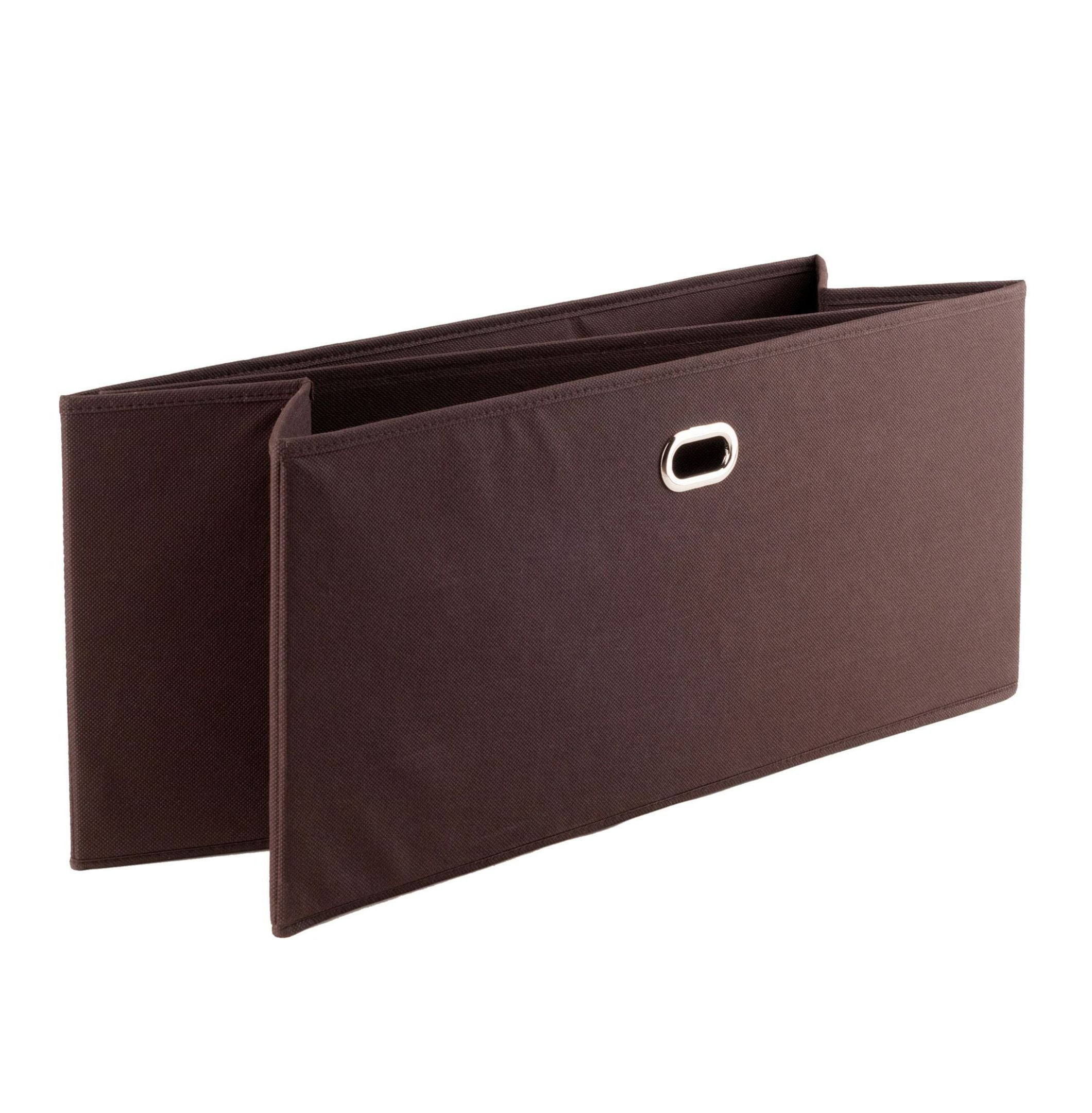 Folding Fabric Baskets 3-Pc Set - Torino Storage Cubes - Chocolate ...
