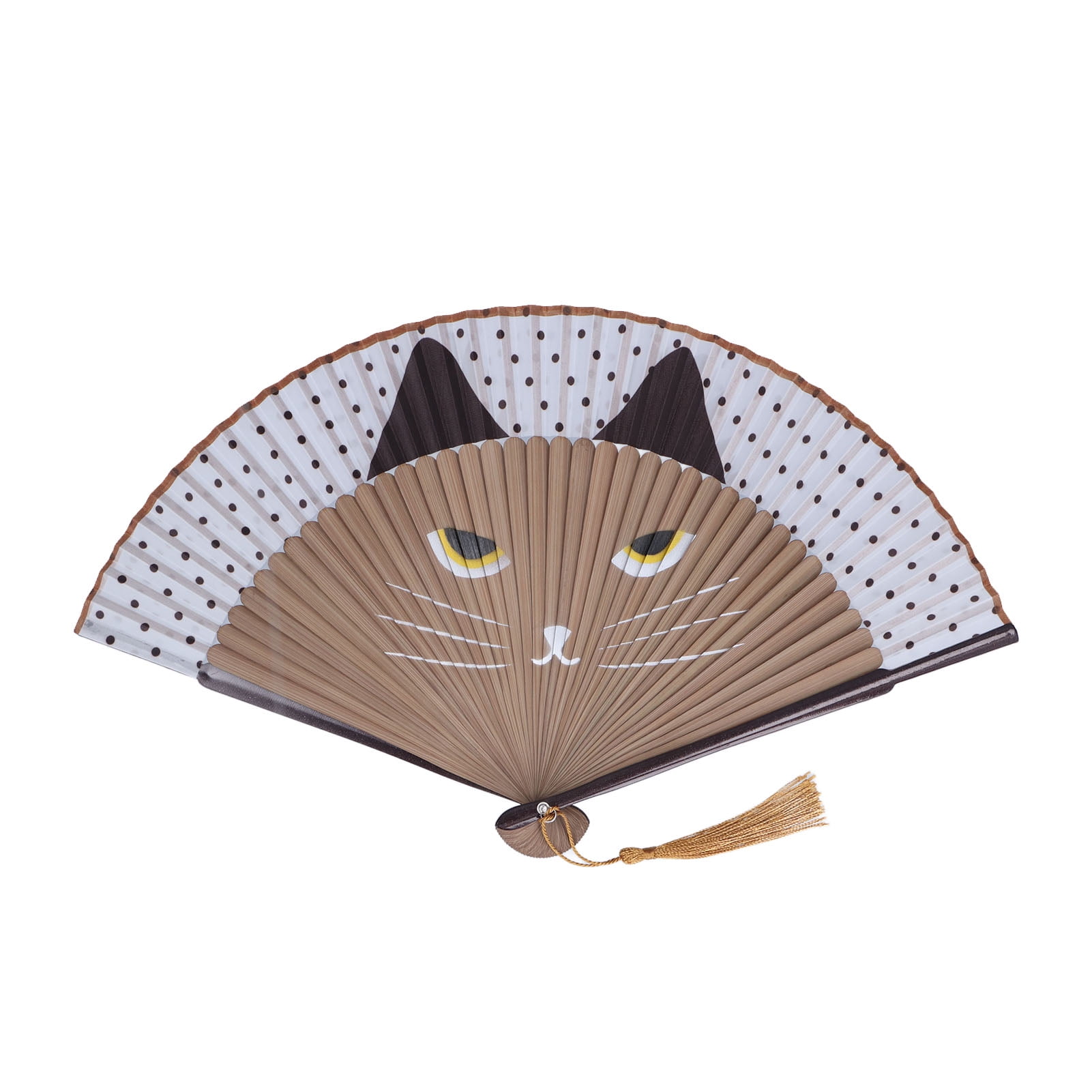 Folding Fan Cat Pattern Elegant Japanese Style Handheld Portable ...