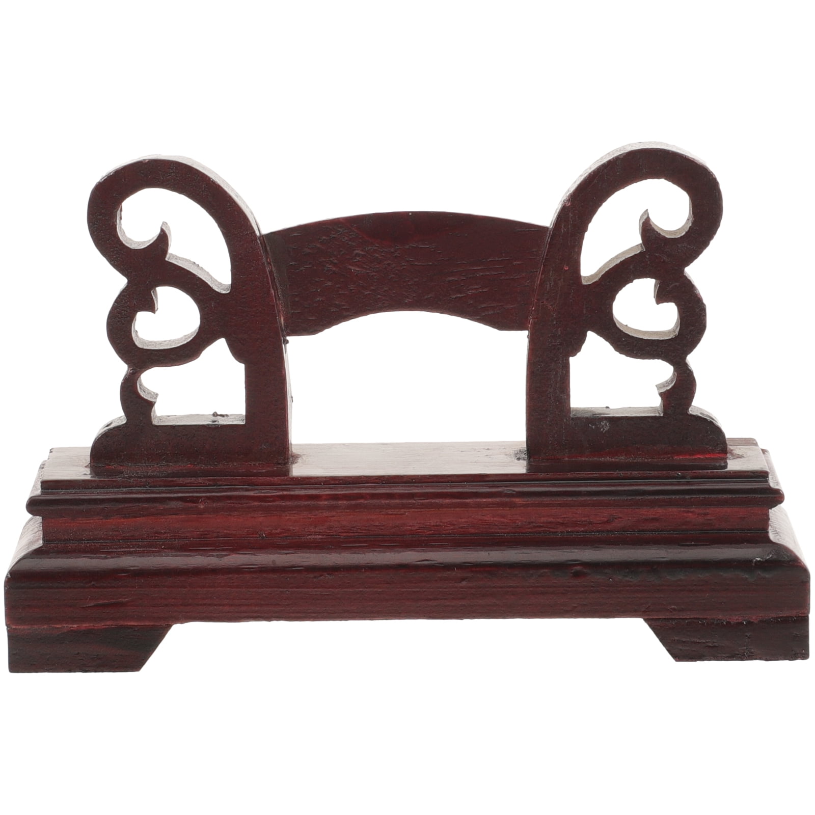 RENACLIPY Wooden Folding Fan Display Stand Dark Red for Home and Office ...