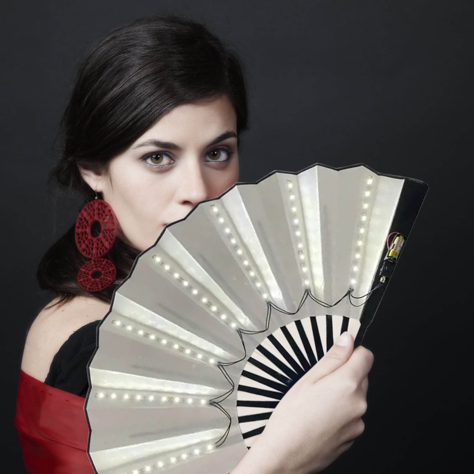 Folding Fan LED Rave Fan Light up Hand Fan Chinese Cool Multifunction ...