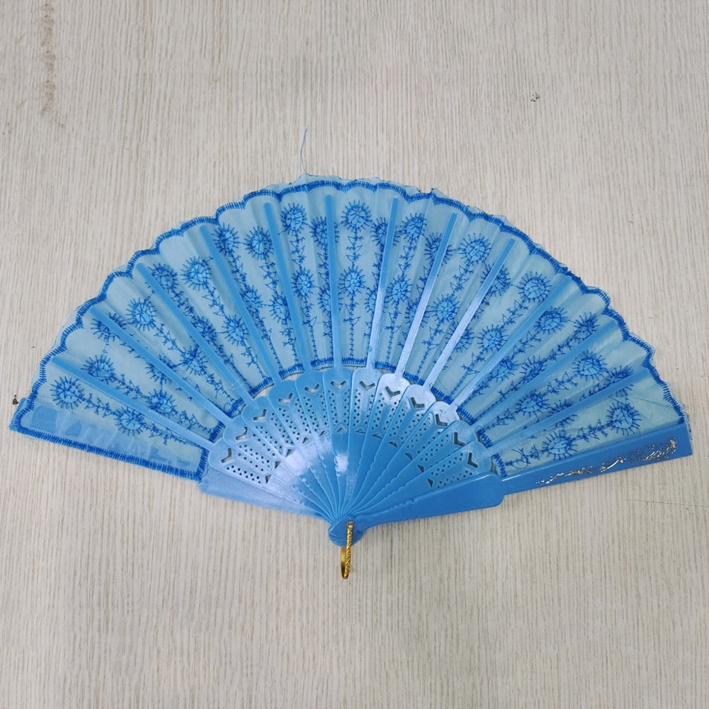 Folding Fan, New Chinese Hand-Held, Silk Folding Flower Dance, Colorful ...