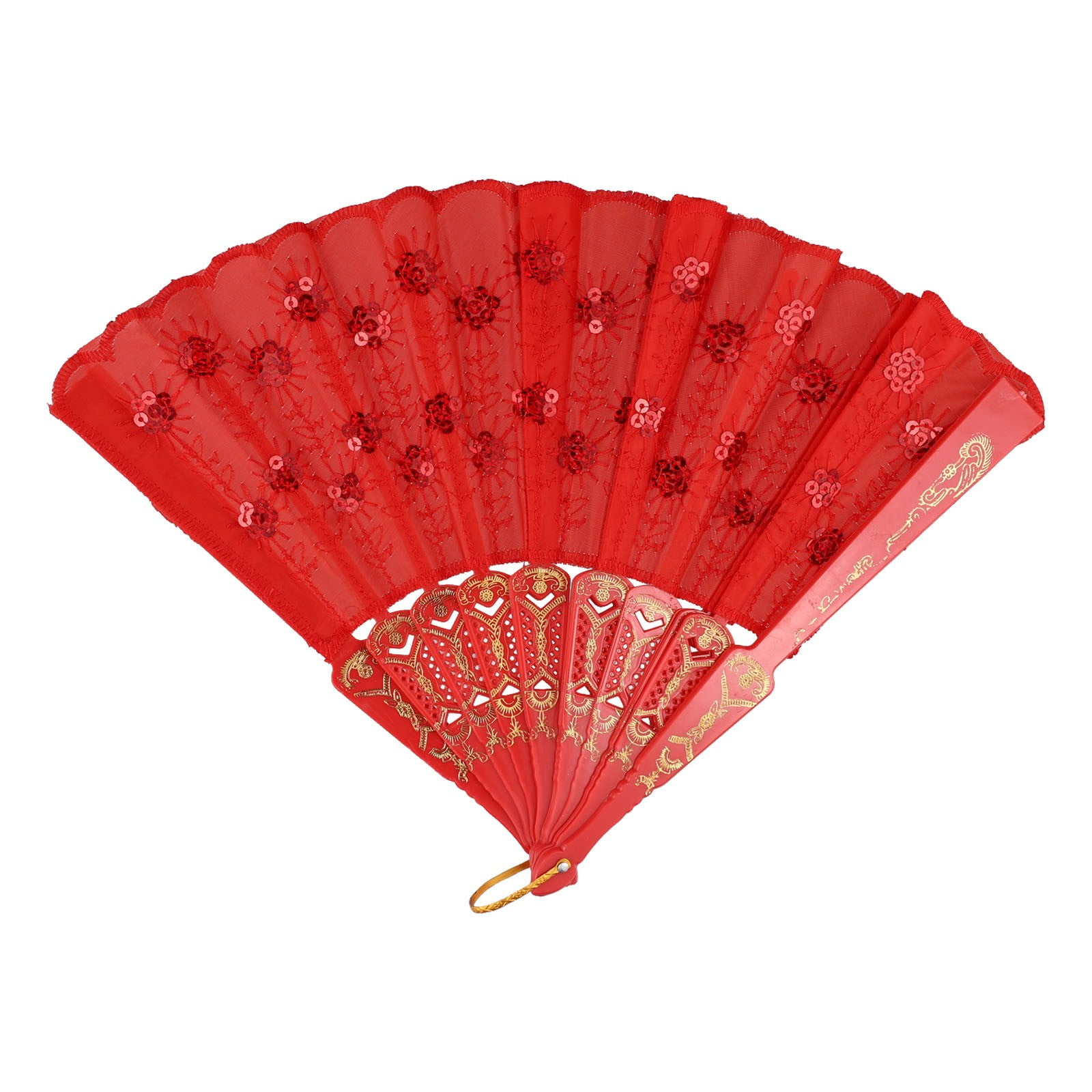 Folding Fan, New Chinese Hand-Held Silk Folding Flower Dance, Colorful ...