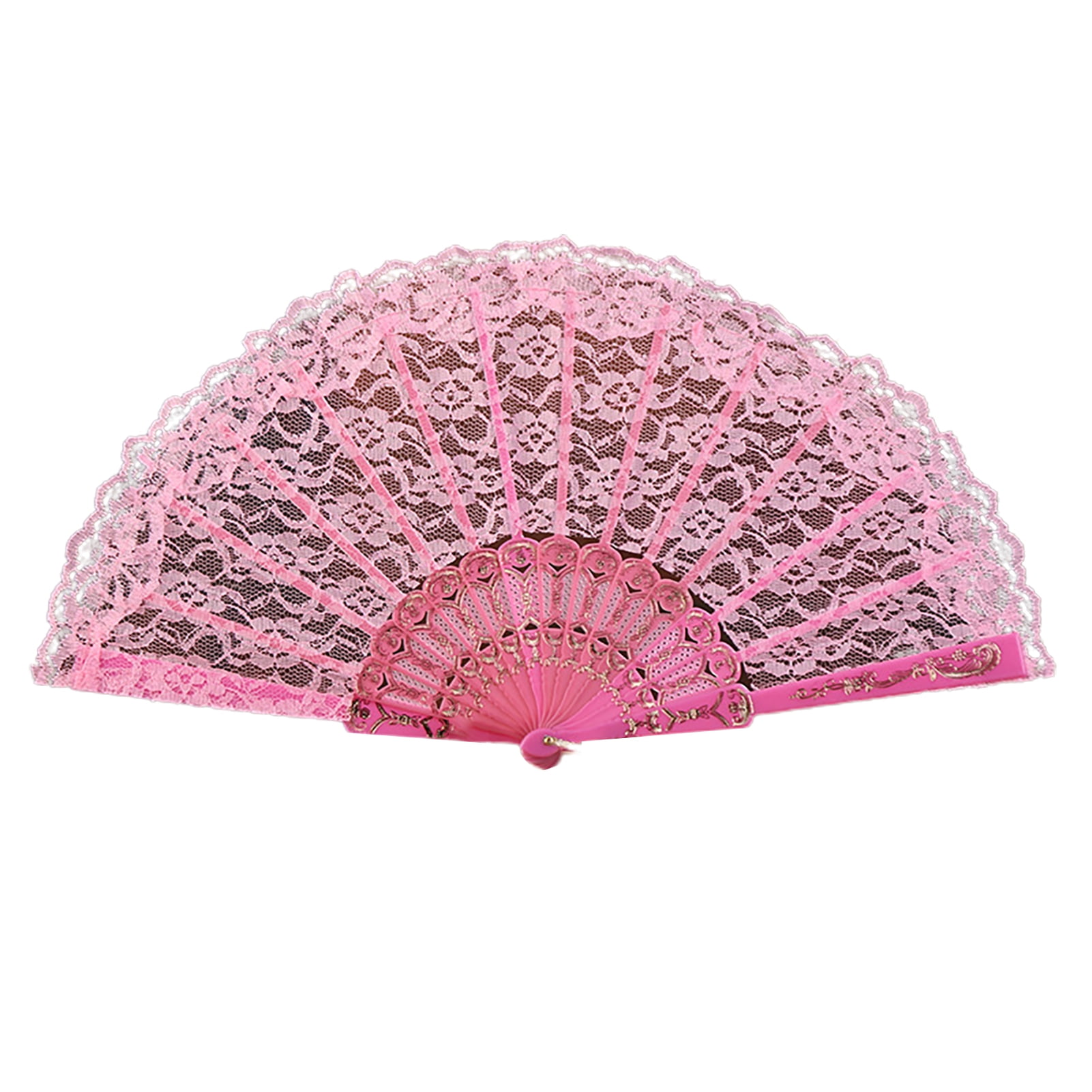 Folding Fan Perspective Handcrafted Plastic Frame Lace Handheld Fan ...
