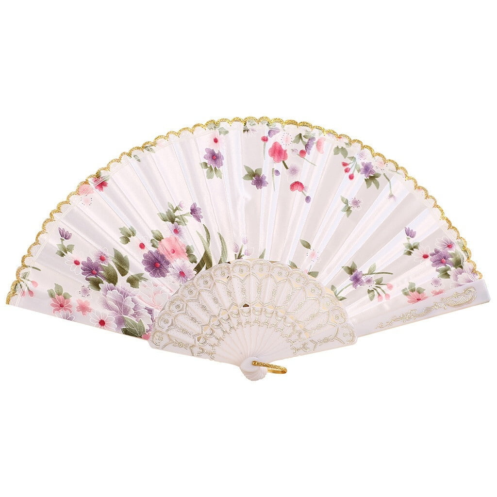 Folding Fan Vintage Chinese Style Hand Held Fans Lace Silk Folding Fans ...