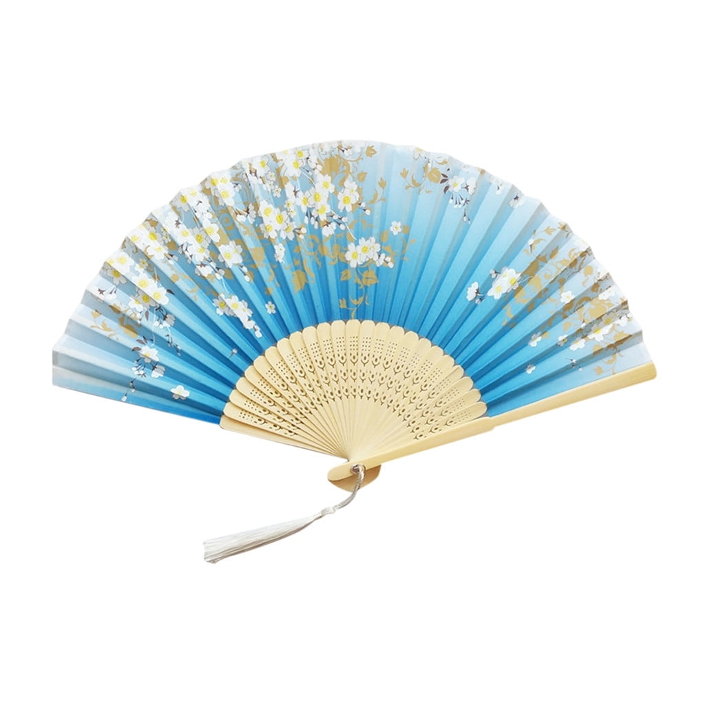 Folding Fans Handheld Fans Bamboo Fans Women's Hollowed Bamboo Hand ...