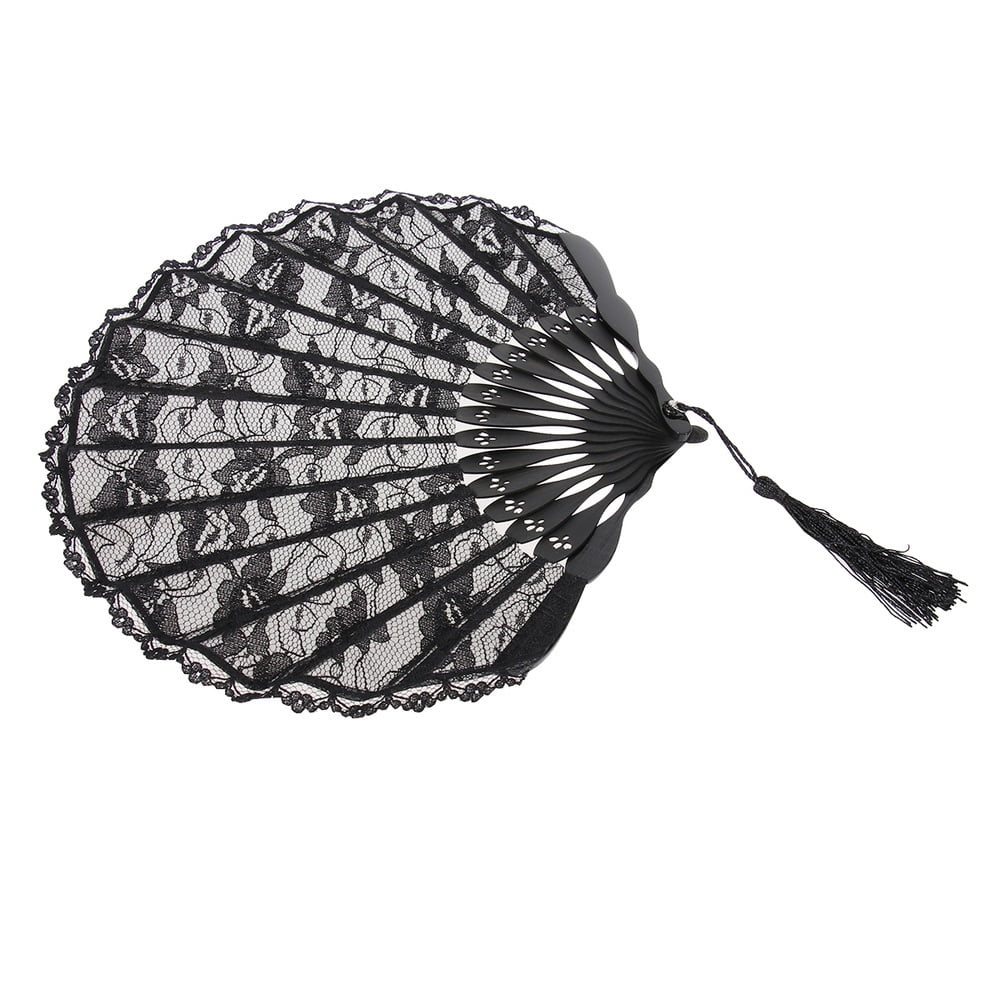 Folding Fans Lace Japanese Style Shell Shape Fan Handheld Fans with ...
