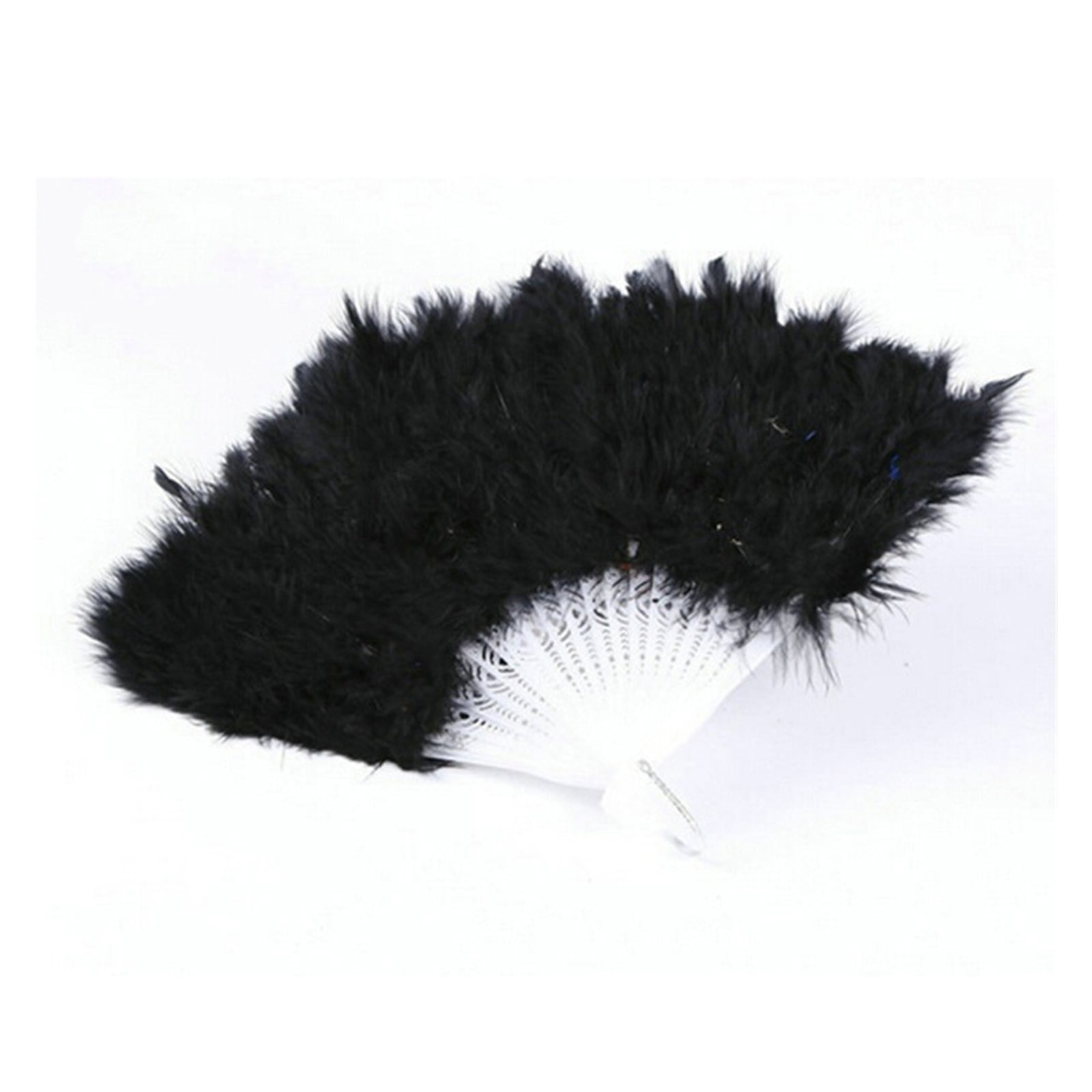 Folding Feather Fan, Wedding Showgirl Dance Folding Hand Feather Fan ...