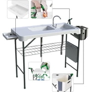 Outsunny 4FT Outdoor Fishing Plastic Prep Station: Portable, Foldable ...