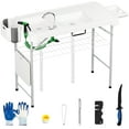 Folding Fish Cleaning Table, Outdoor Fish Cleaning Station with Dual ...