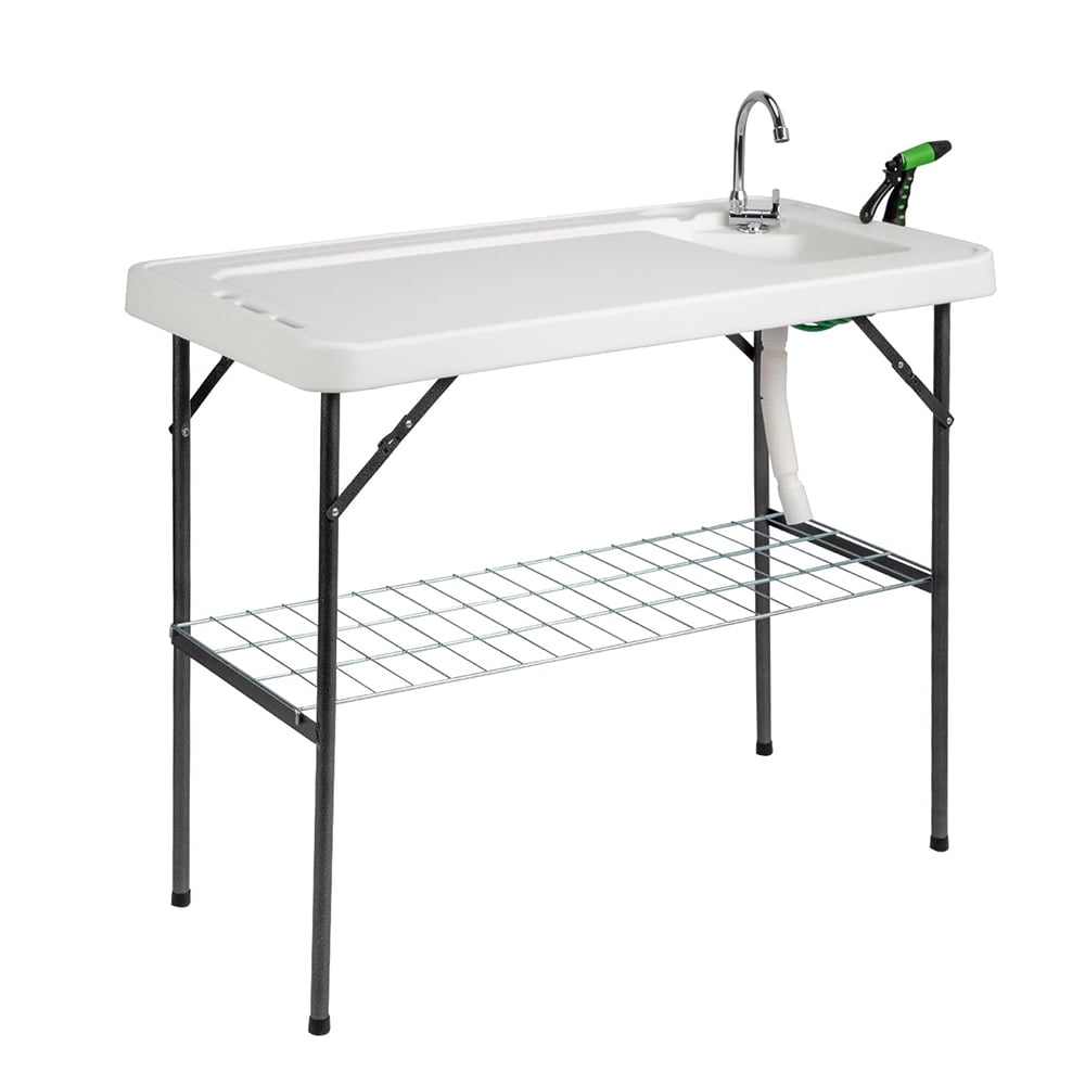 Folding Fish Cleaning Table with Sink, Portable Camping Sink Table ...