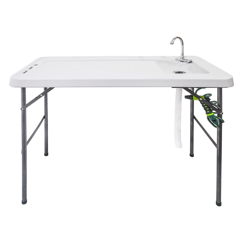 Folding Fish Cleaning Table with Sink and Spray Nozzle, Heavy Duty ...