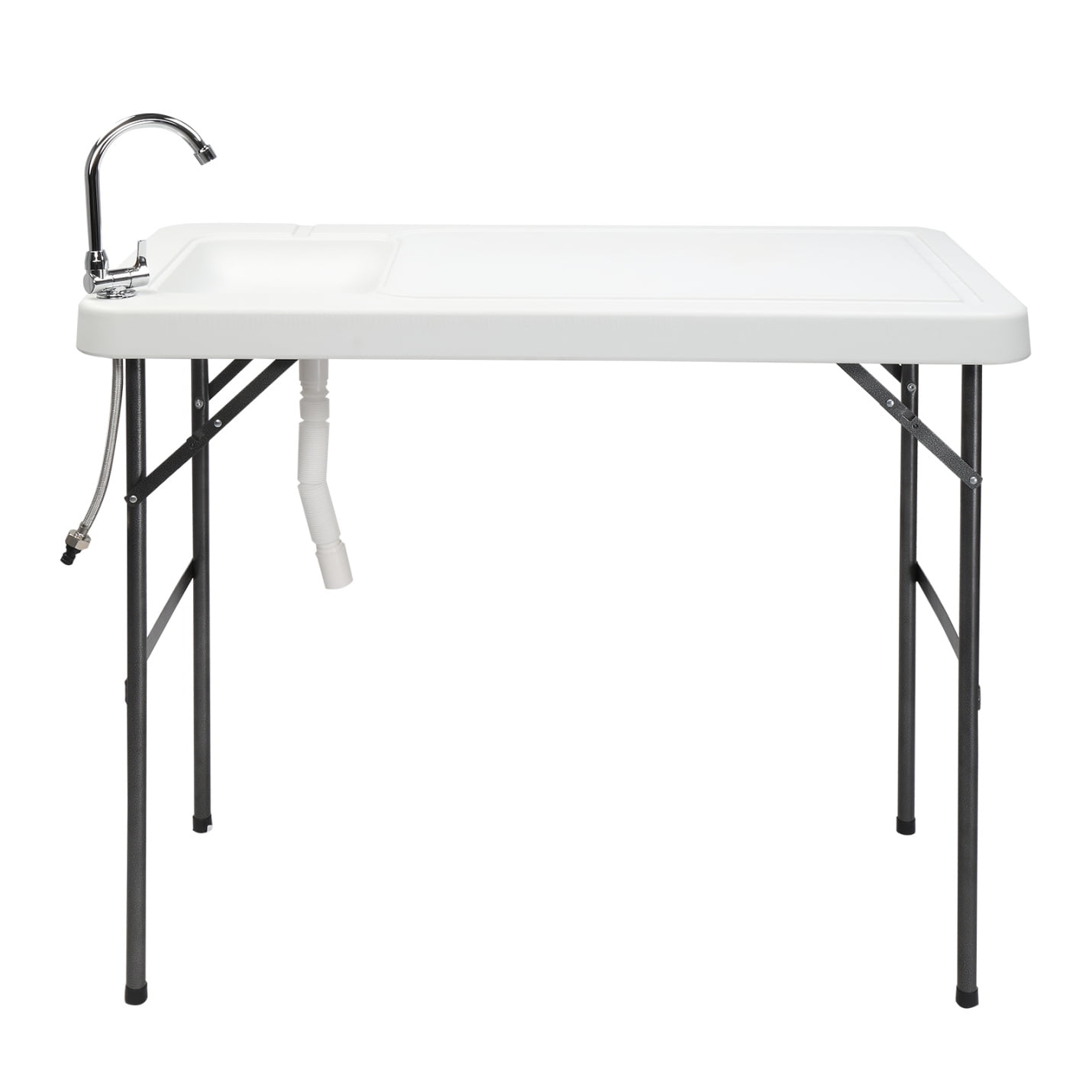 Folding Fish Cleaning Table with Sink and Faucet, Portable Outdoor ...