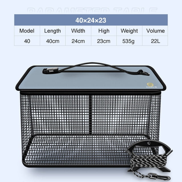Folding Fish Guard Net Metal EVA Thicken Bucket Live Fish Barreled ...