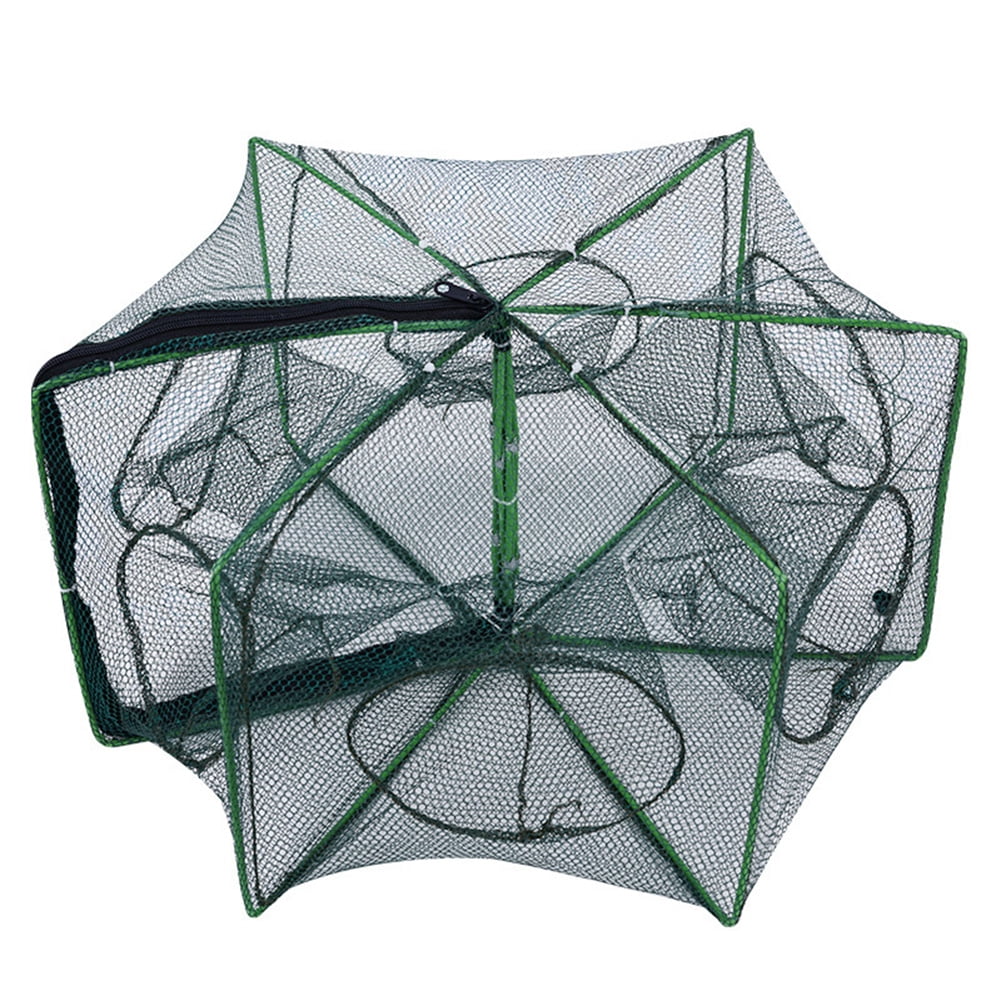 Folding Fishing Bait Trap,6 Holes Folding Fishing Nets for Fish/Crab ...