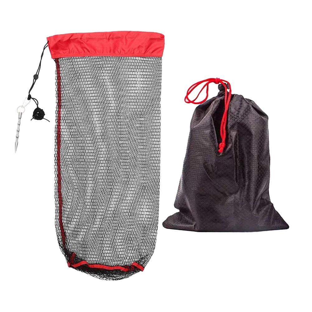 Folding Fishing Mesh Bag Live Fish Bundle Mouth Net With ground plug ...