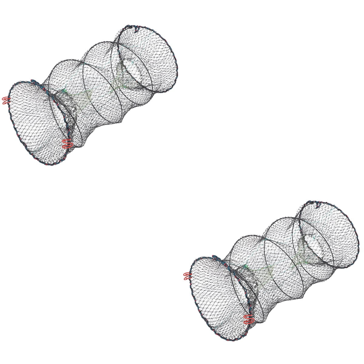 Folding Fishing Net Foldable 2 PC Crab Cage Fishnets Portable Landing ...