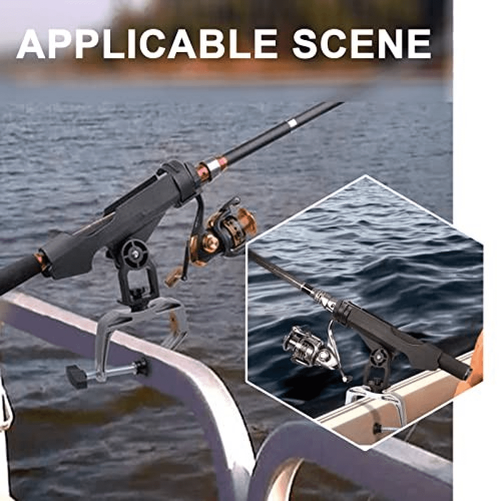 Folding Fishing Rod Holder Mount - 360° Adjustable, Heavy-Duty ABS, No ...