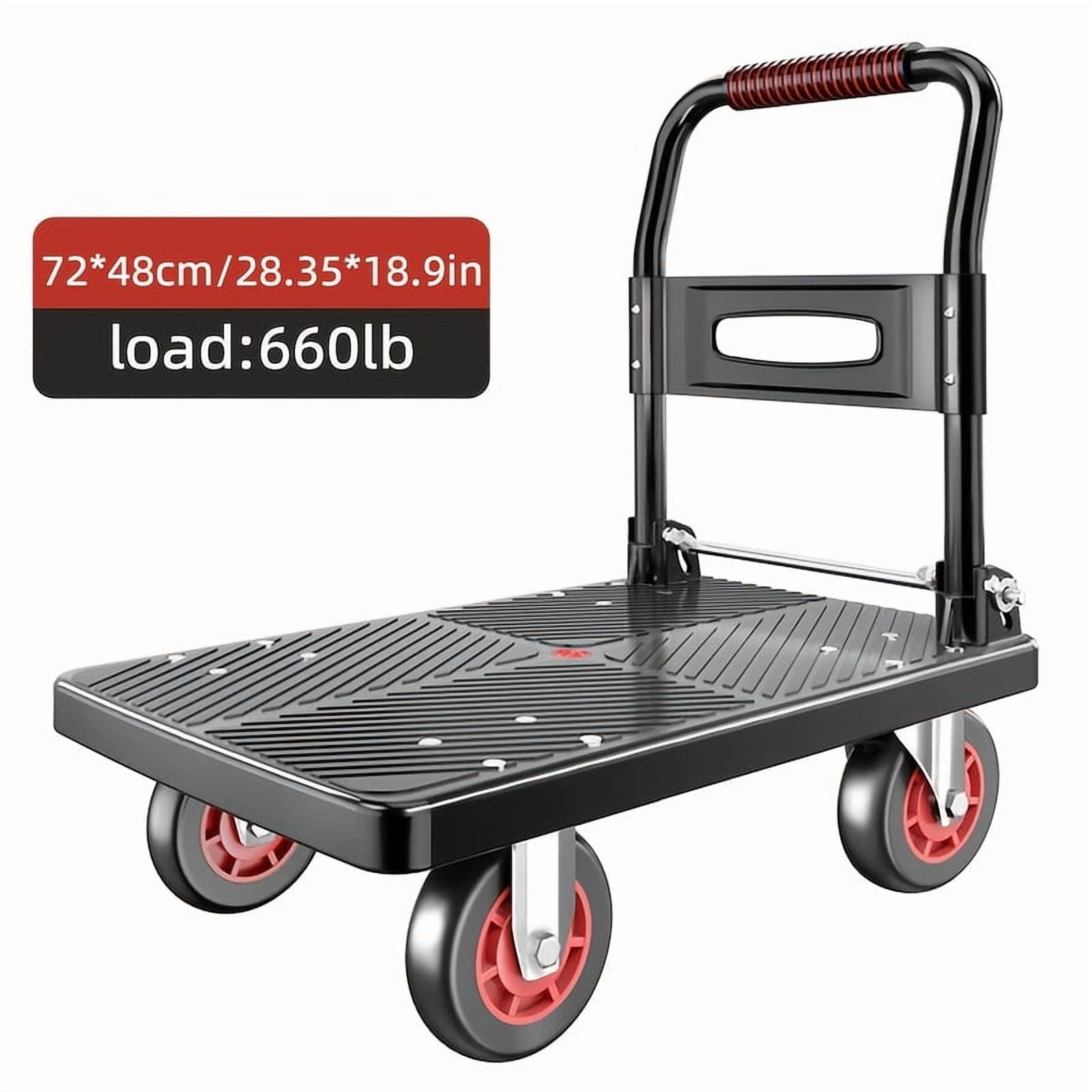 Folding Flat Cart with Silent Wheels And Swivel Wheels for Moving ...