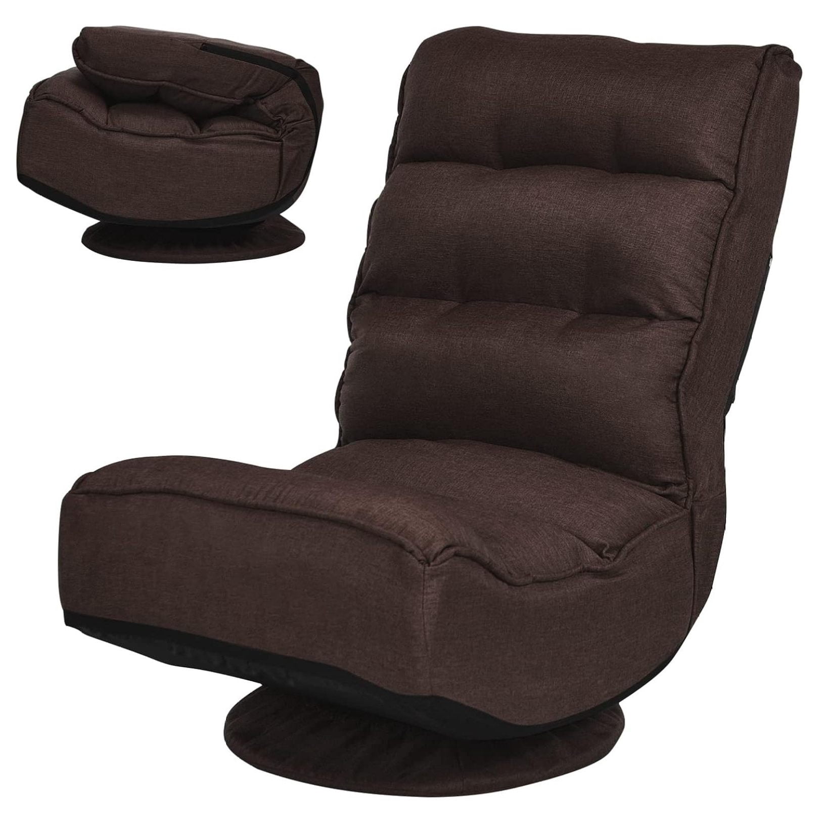 Folding Floor Chair, Adjustable 5-Position Video Gaming Chair with 360 ...