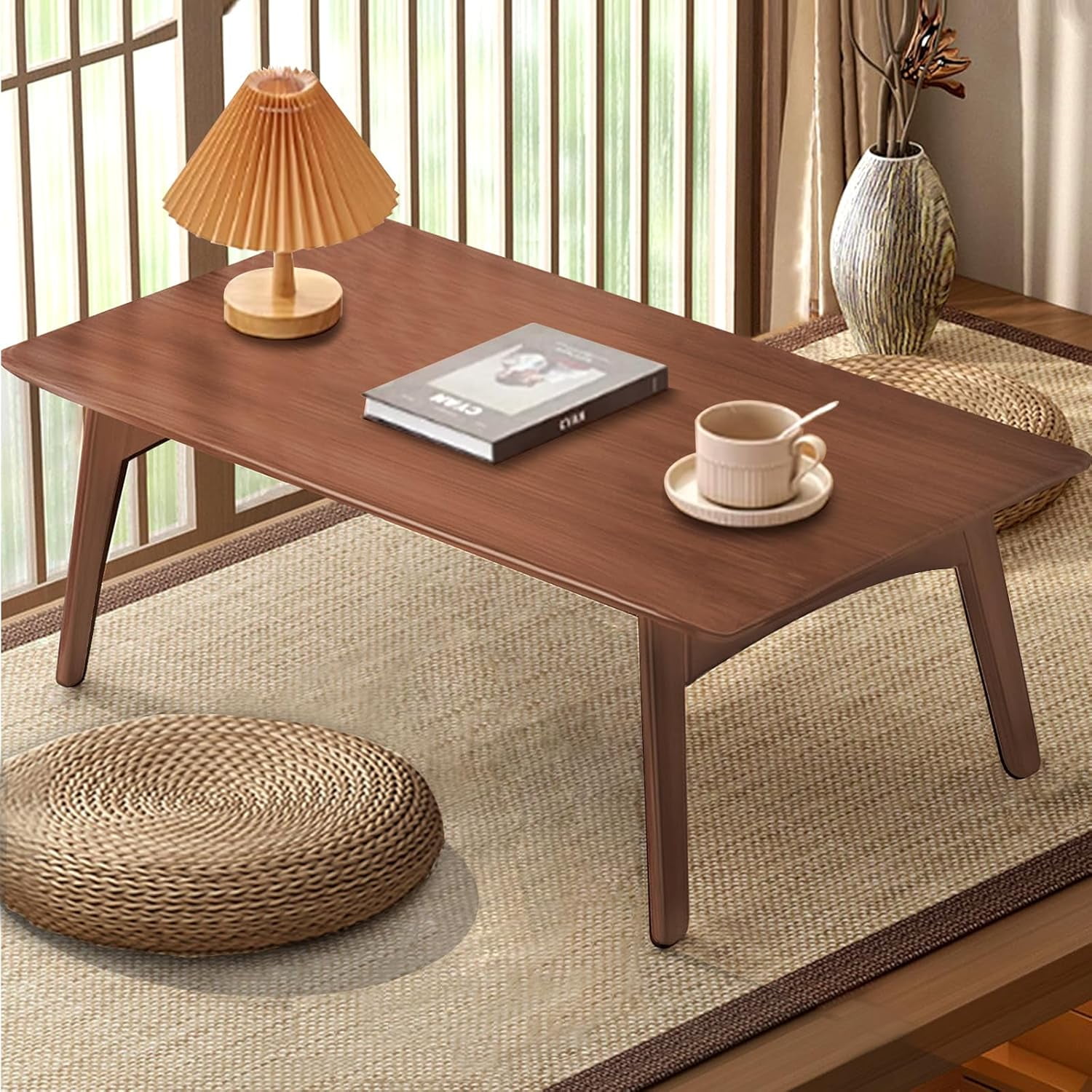 Folding Floor Table, Low Coffee Table for Sitting On The Floor,Japanese ...