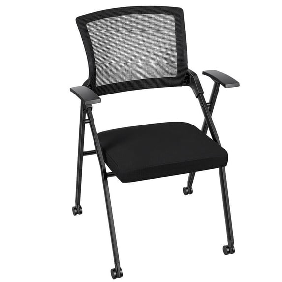 Folding Foldable Office Chair with Wheels & Armrest, Mesh Back for ...
