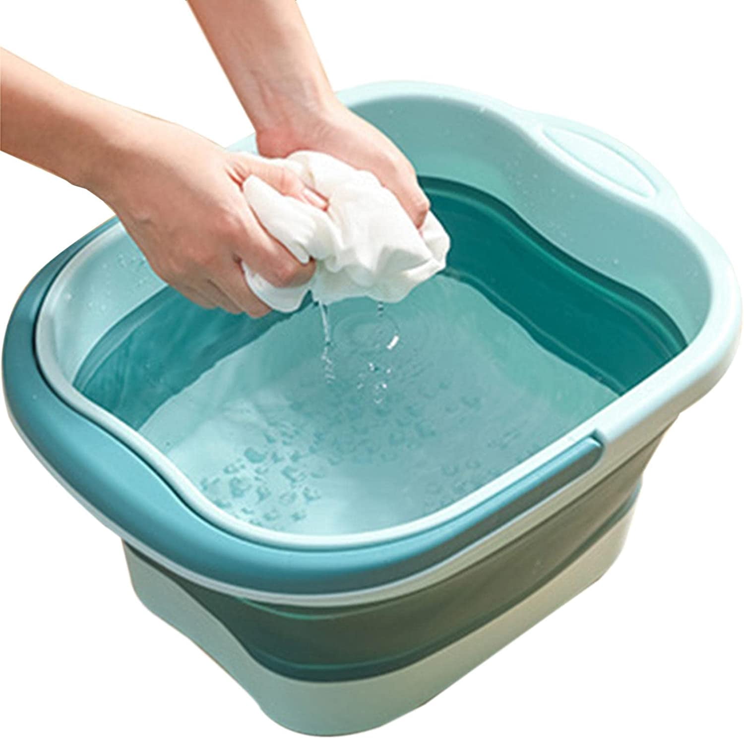 Foldable Foot Bath Tool - Foot Soak Bath Tub with Massaging Rollers ...