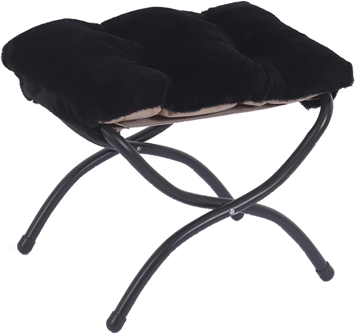 Folding Foot Stool, Upholstered Small Accent Ottoman with Detachable ...