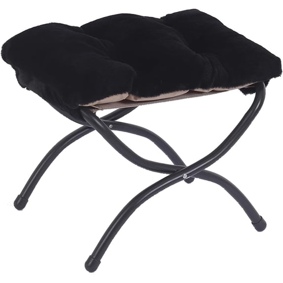 Folding Foot Stool, Upholstered Small Accent Ottoman with Detachable ...