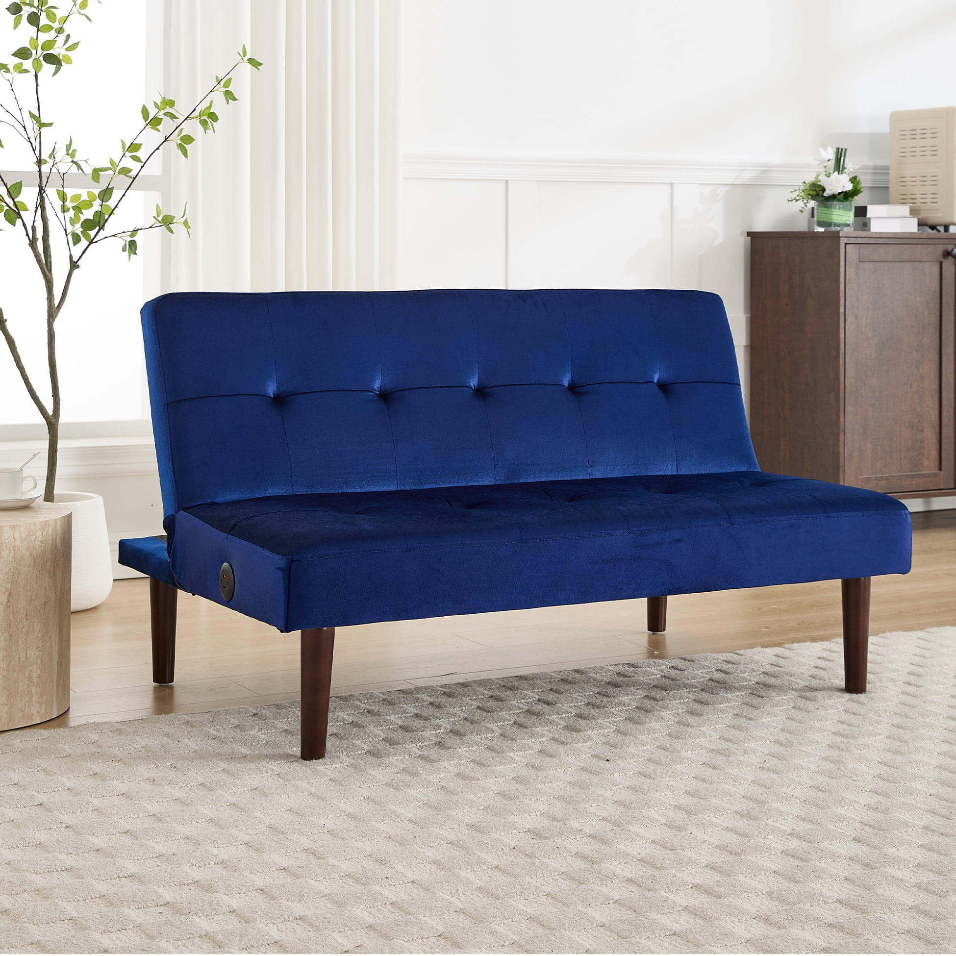 Folding Futon Sofa bed Chair with Charging Port, Futon Couch Bed with ...