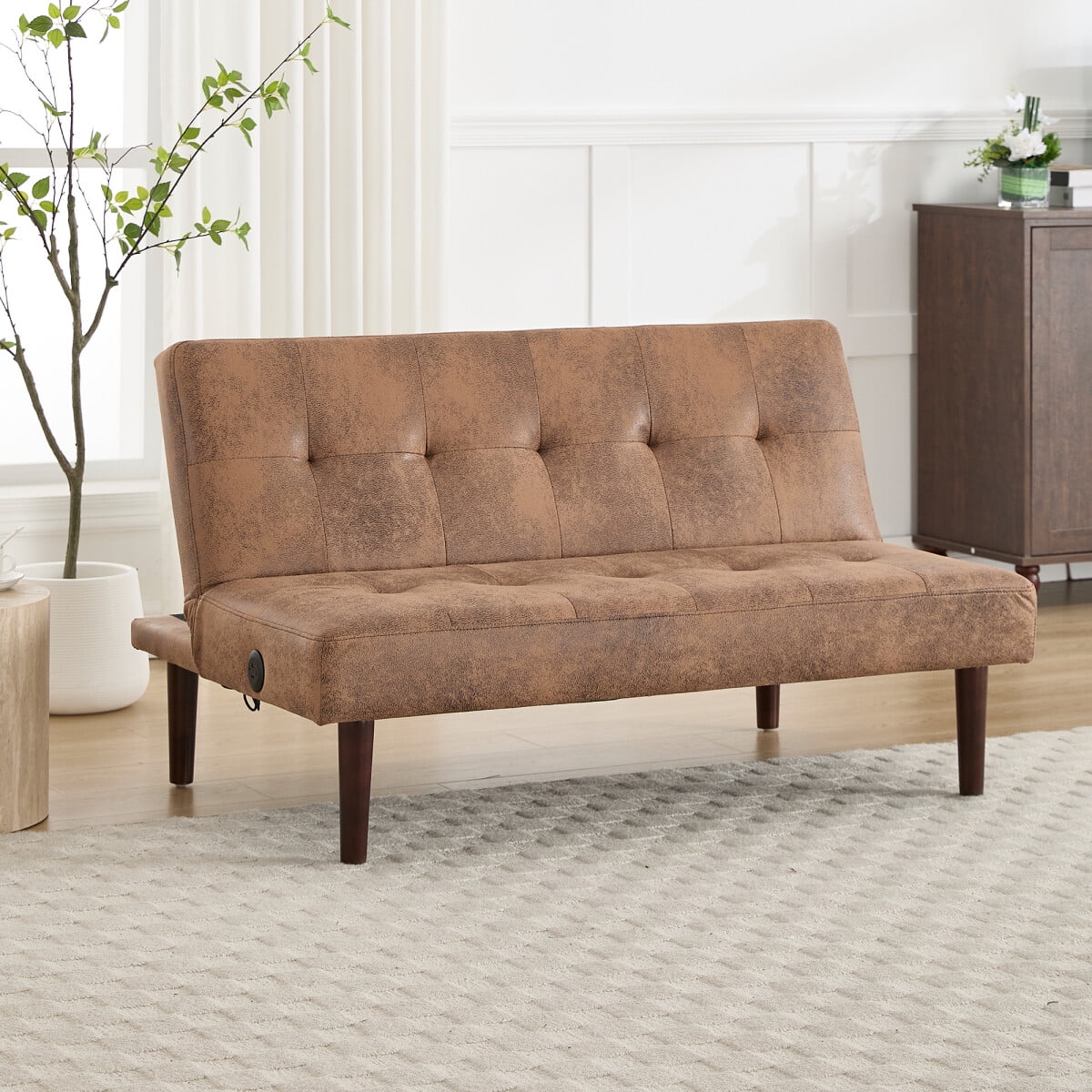 Folding Futon Sofa bed Chair with Charging Port, Futon Couch Bed with ...