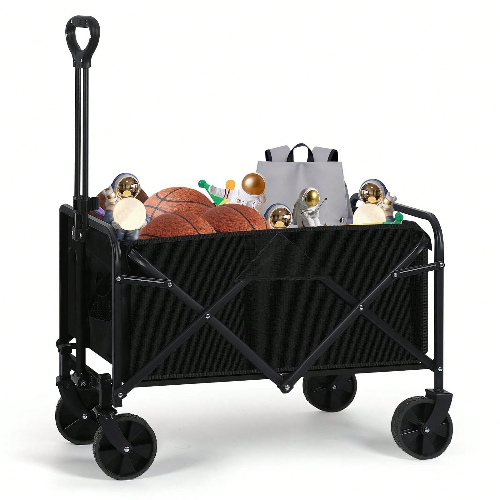 Folding Garden Cart - Large Capacity Multi-purpose Yard Cart for ...