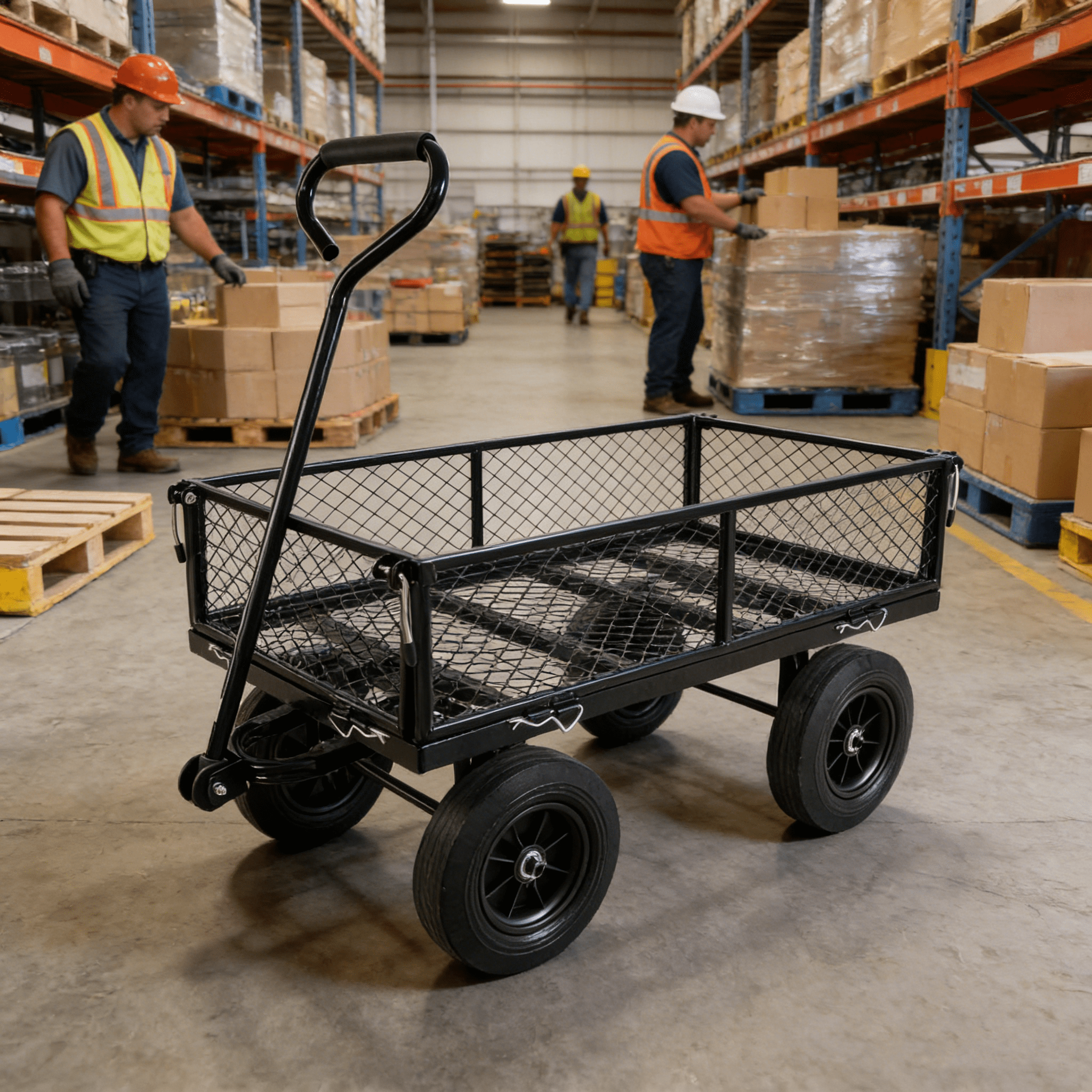 Folding Garden Carts (Black solid wheels wagon cart) Solid wheels Tools ...