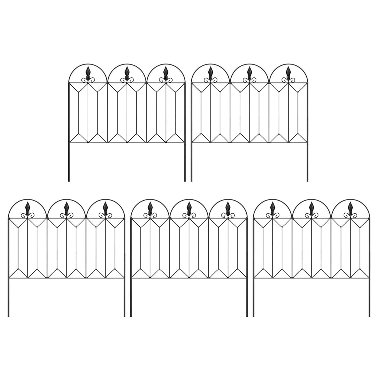 Folding Garden Fences, 17.7" - 45.2 x 10ft Decorative Metal Fence ...