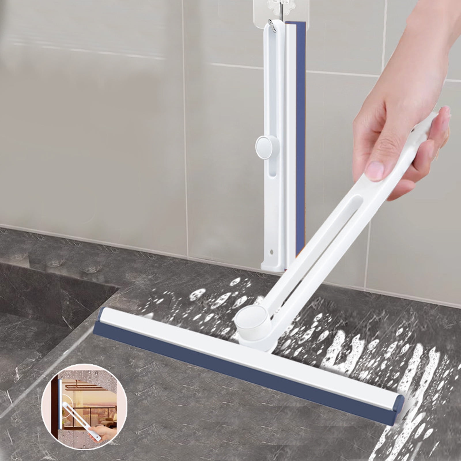Folding Glass Scraper with Rubber Blade, Space-Saving Window Cleaner ...
