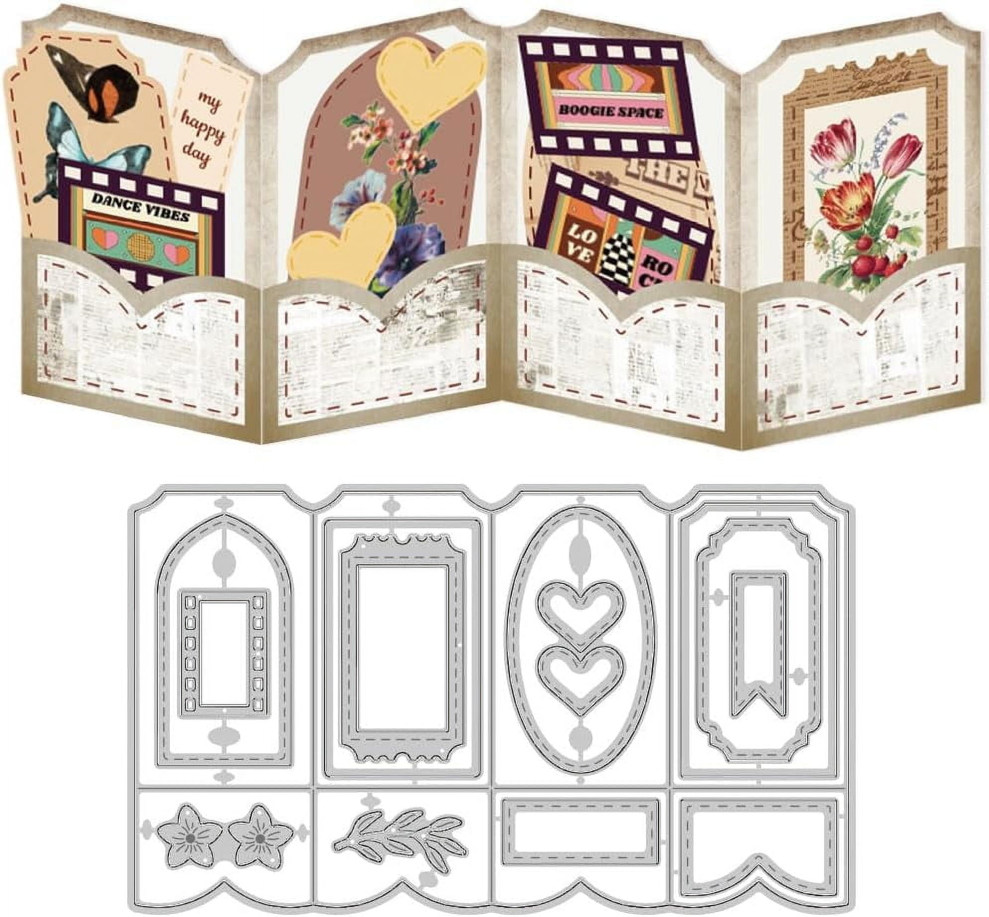 Folding Greeting Card Cutting Dies Card Making Die Cut Label Carbon ...